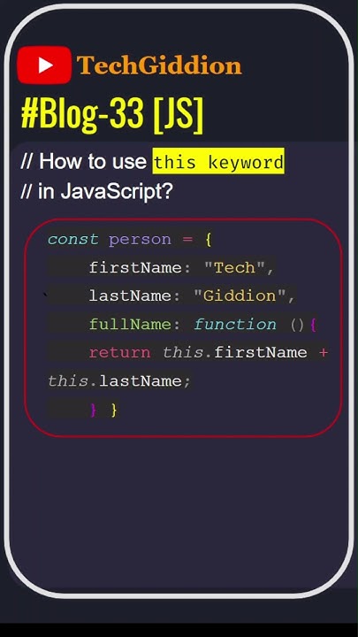 [Blog:33-JS] How to use this keyword in JavaScript? #hindi - YouTube