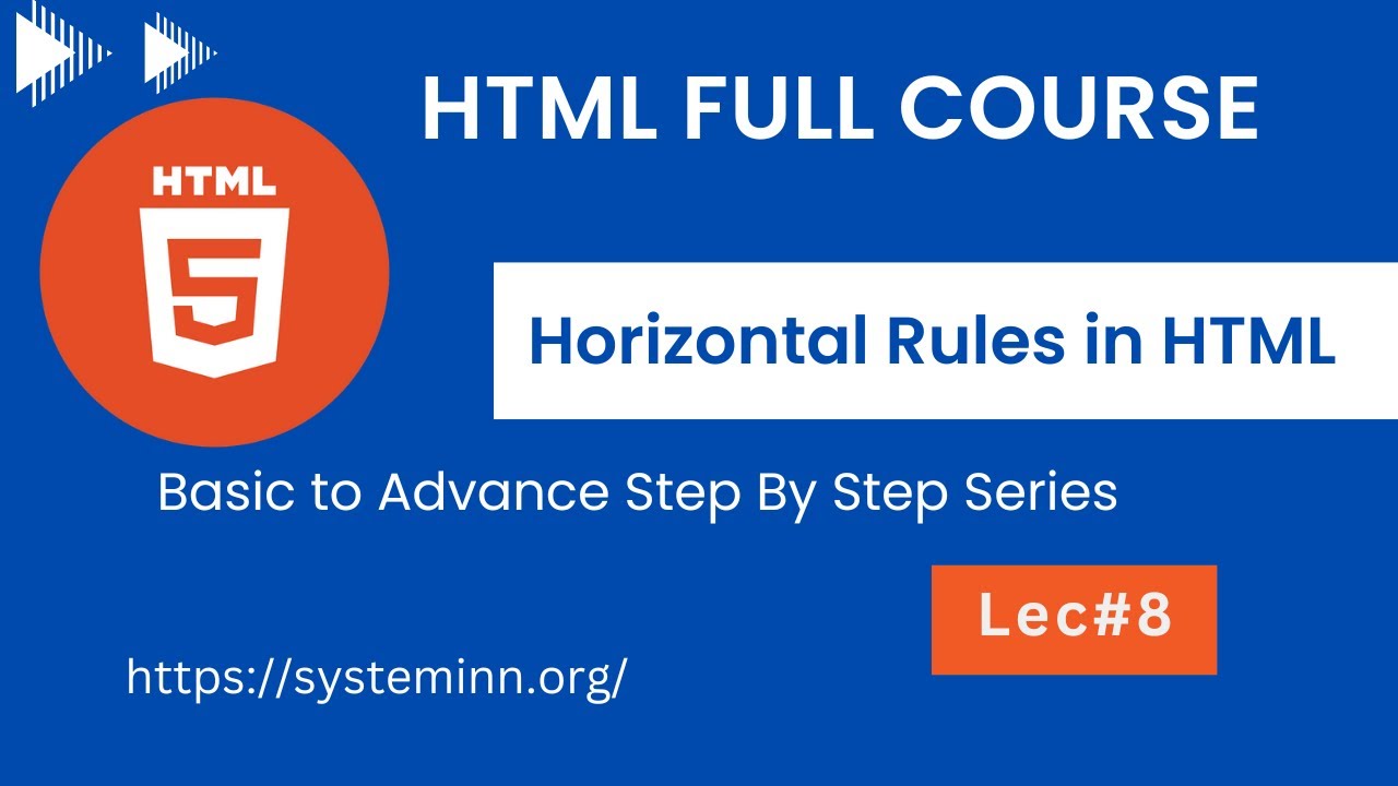 Horizontal rules in Html - Html Step by Step Complete Course - YouTube
