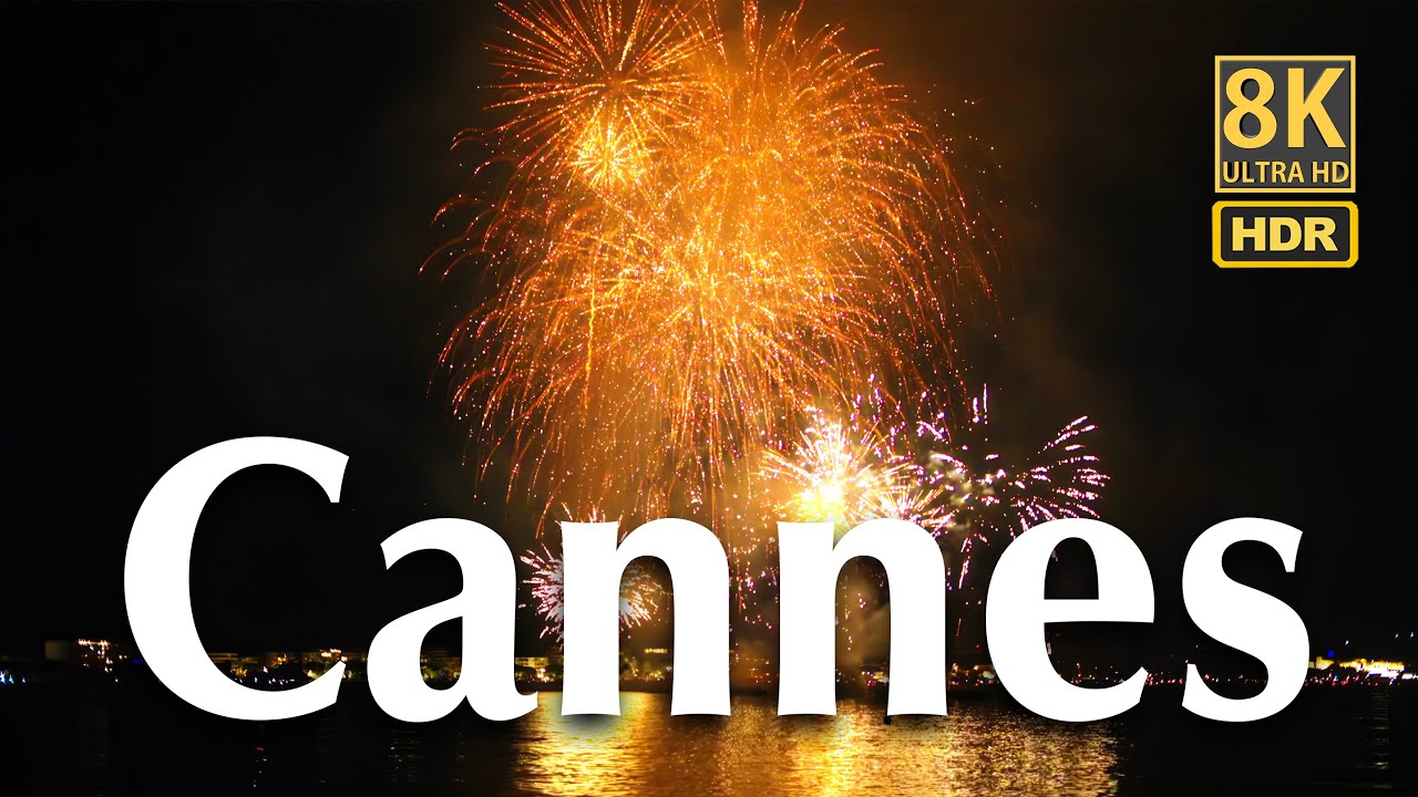 8K Ultra HDR - Fireworks festival in Cannes, August 15 2023, France ...
