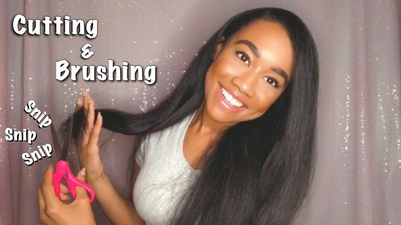 [ASMR] Hair Brushing and Cutting (Asmr hair play) (Scalp Massage) - YouTube
