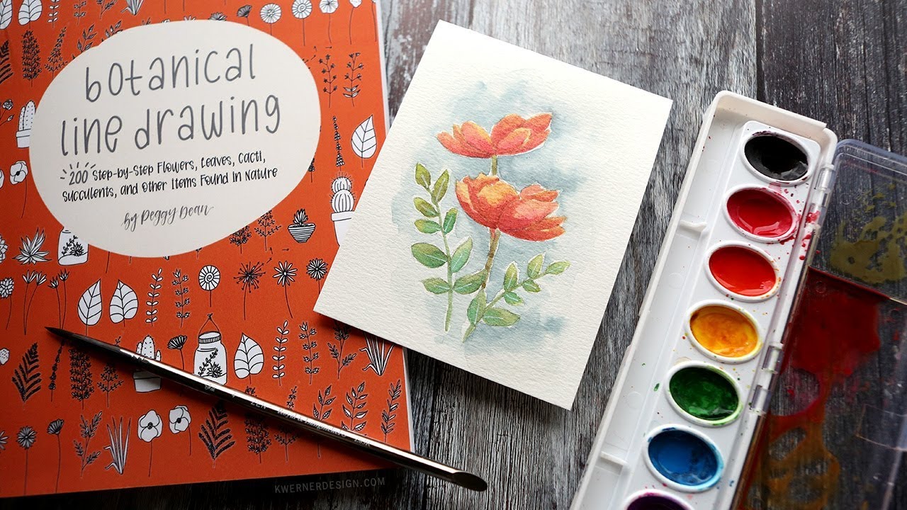 Minimal Supplies Card with Botanical Drawing Book - YouTube