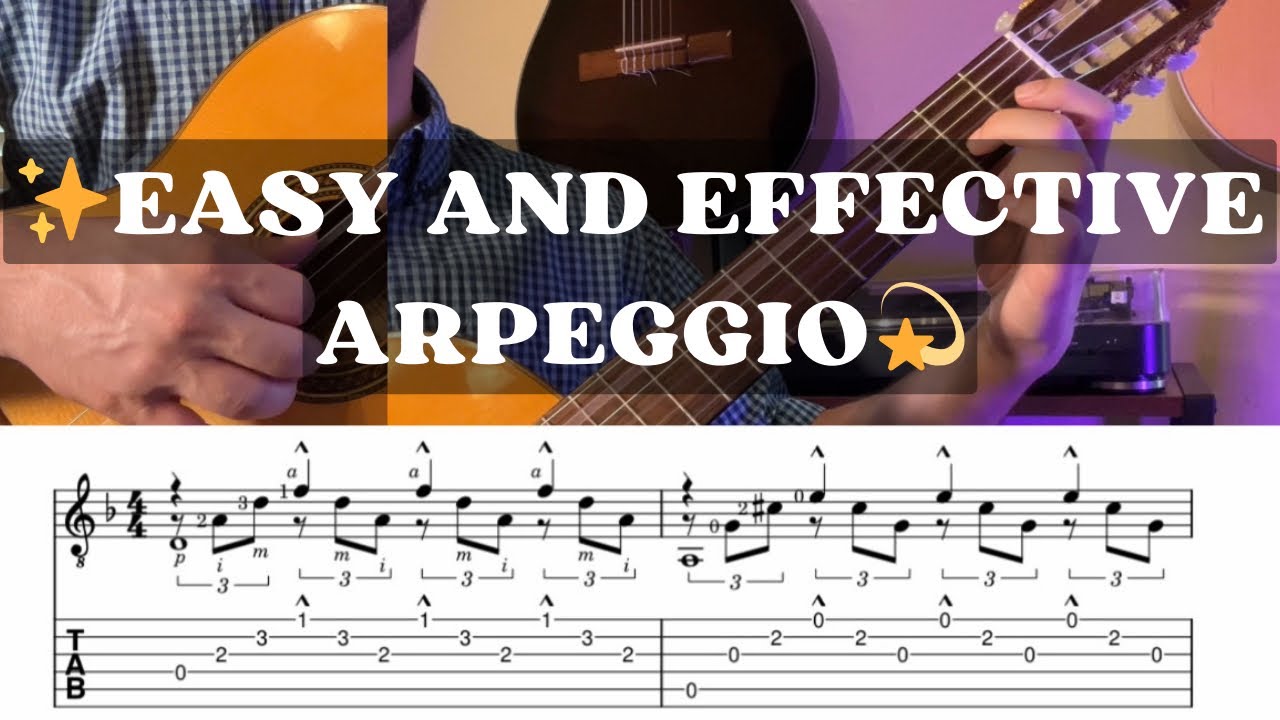 🔥 Arpeggio Tutorial For Beginners | Sagreras Book 1 Lesson 55 | TABS | Classical Guitar - YouTube