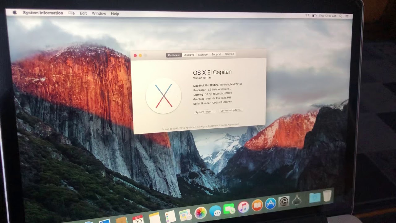 Mb pro 15 Ekran 1 - YouTube