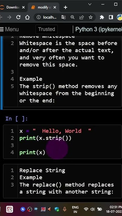 modify strings in python tamil #python #shorts - YouTube