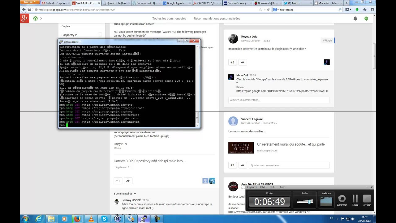 installation de sarah server sur un raspberry - YouTube
