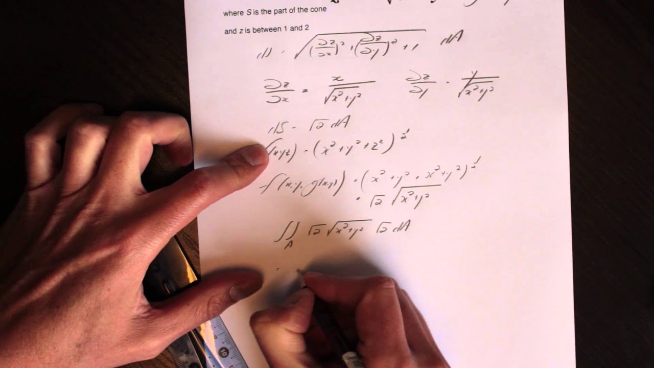 17_2 Example problem solving for the surface integral - YouTube