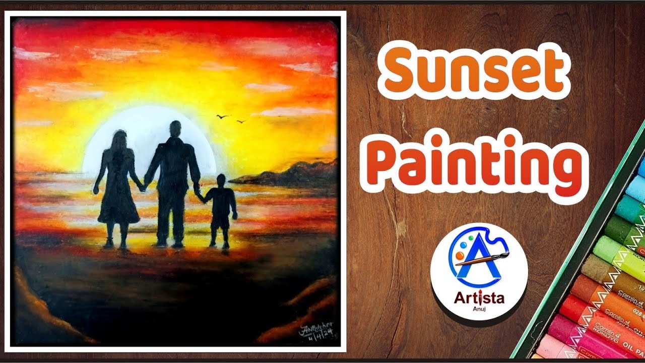 Painting of a Sunset scenery | by Anuj - YouTube