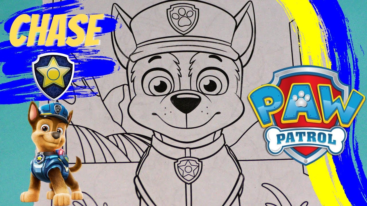 Coloring Paw Patrol Chase| Chase Paw Patrol| Chase Paw Patrol Coloring ...