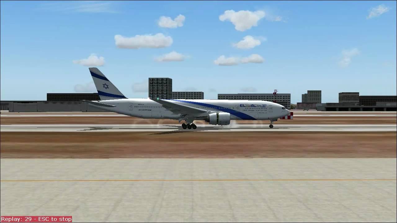 FS2004 El Al 777 ILS landing at LAX - YouTube