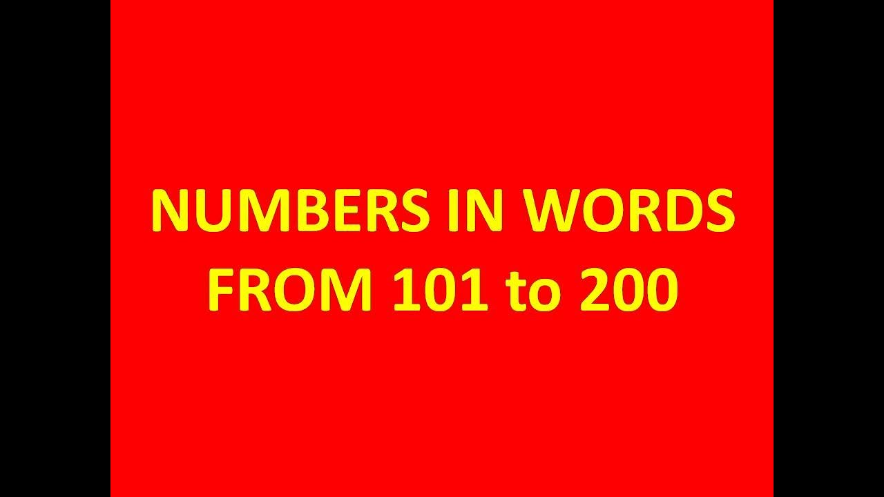 number counting from 101 to 200 in English with spelling//way of ...