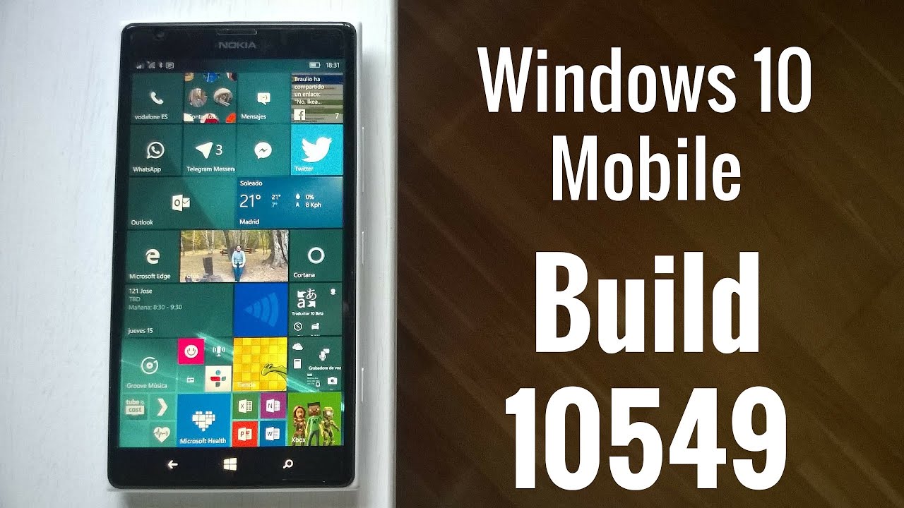 Windows 10 Mobile Preview Build 10549, novedades en español - YouTube