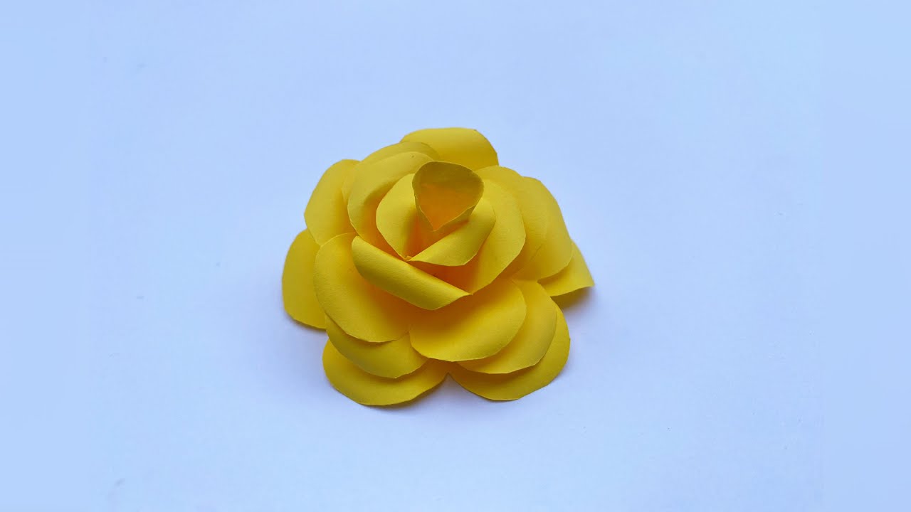 Cara membuat bunga mawar dari kertas origami - YouTube