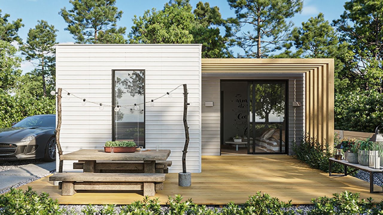 Ultra Modern One-Story Small Home Design Idea - YouTube