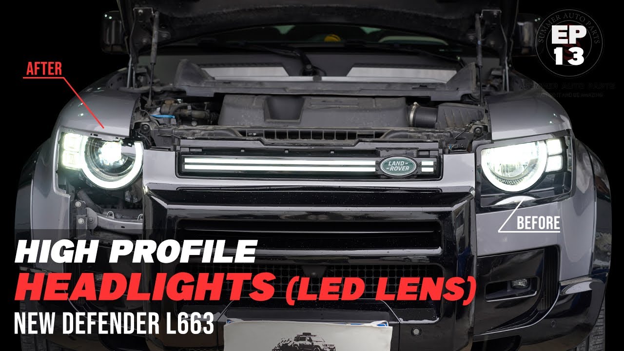 EP13: HIGH TO MAKE NEW DEFENDER HALOGEN HEADLIGHT UPGRADE TO LED LENS ...