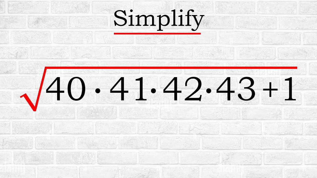 Math Olympiad | A Nice Algebra Problem | Nice square root math simplification problem - YouTube