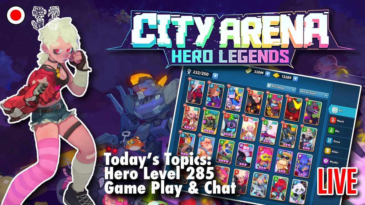 City Arena - LIVE - Hero Level 285, Game Play & Chat - YouTube