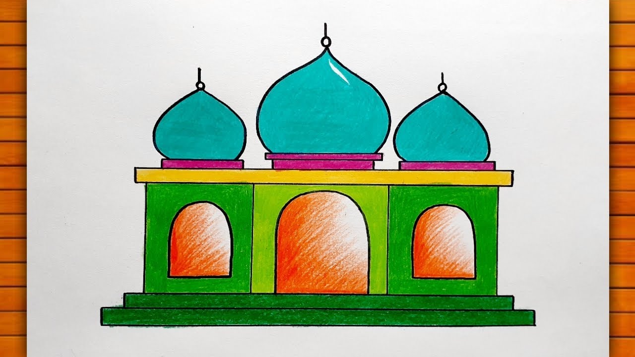 Mosque Drawing || Ramadan Drawing || Eid Special Drawing || How to Draw ...