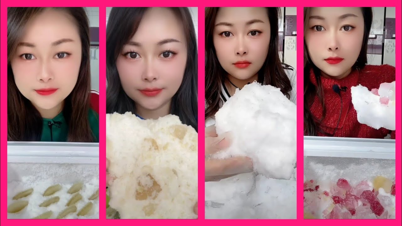 ASMR REFROZEN SHAVED ICE EATING WITH ICE CHIPS | JEWELRY PIECES - YouTube