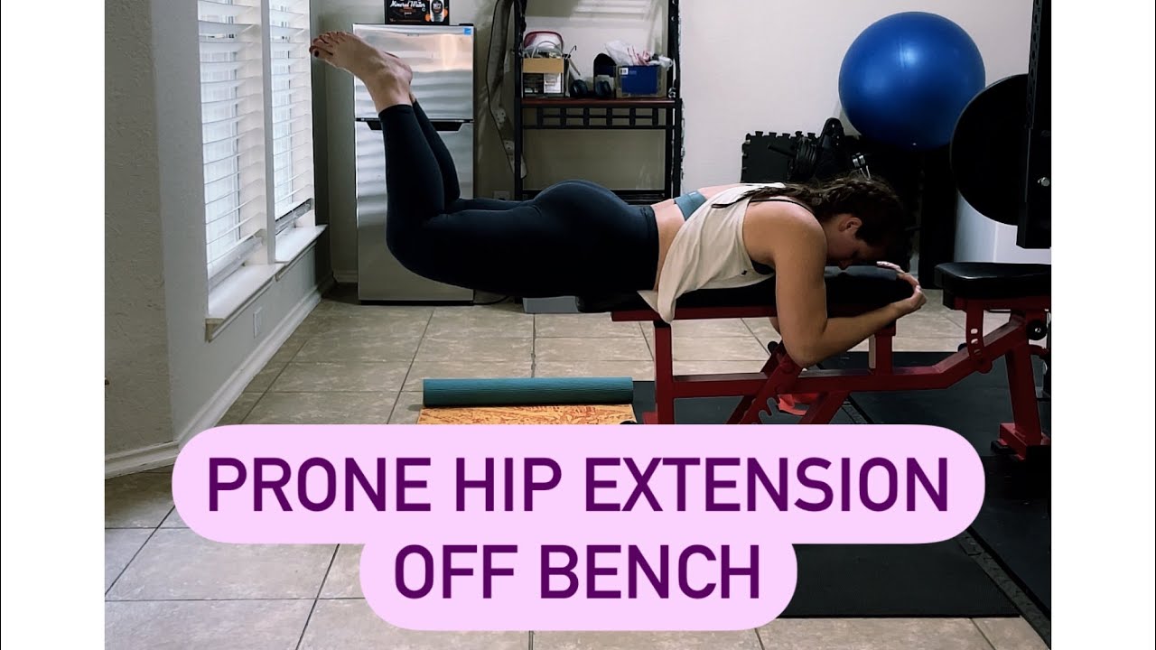Prone Hip Extension on Bench - YouTube