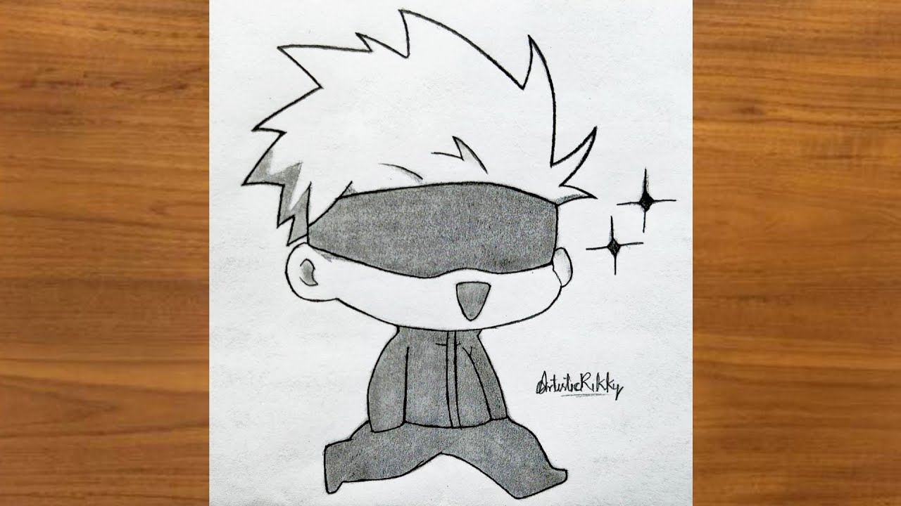 Kid Gojo Satoru Drawing | Easy Gojo drawing for beginners | Best Anime ...