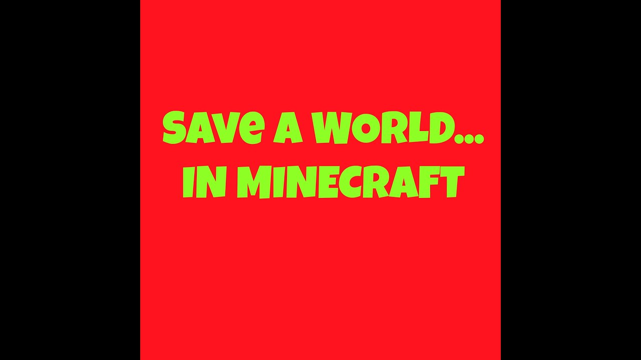 Minecraft Save Tutorial - YouTube