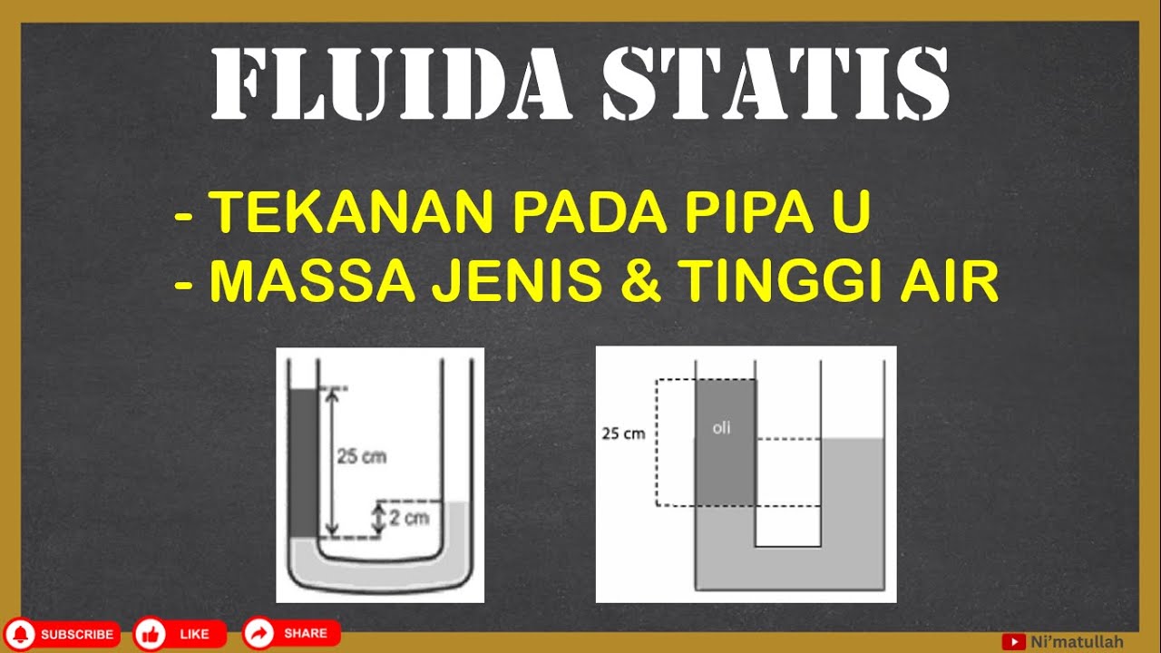 Fluida Statis, Tekanan pada Pipa U | Menghitung Massa Jenis dan Tinggi ...