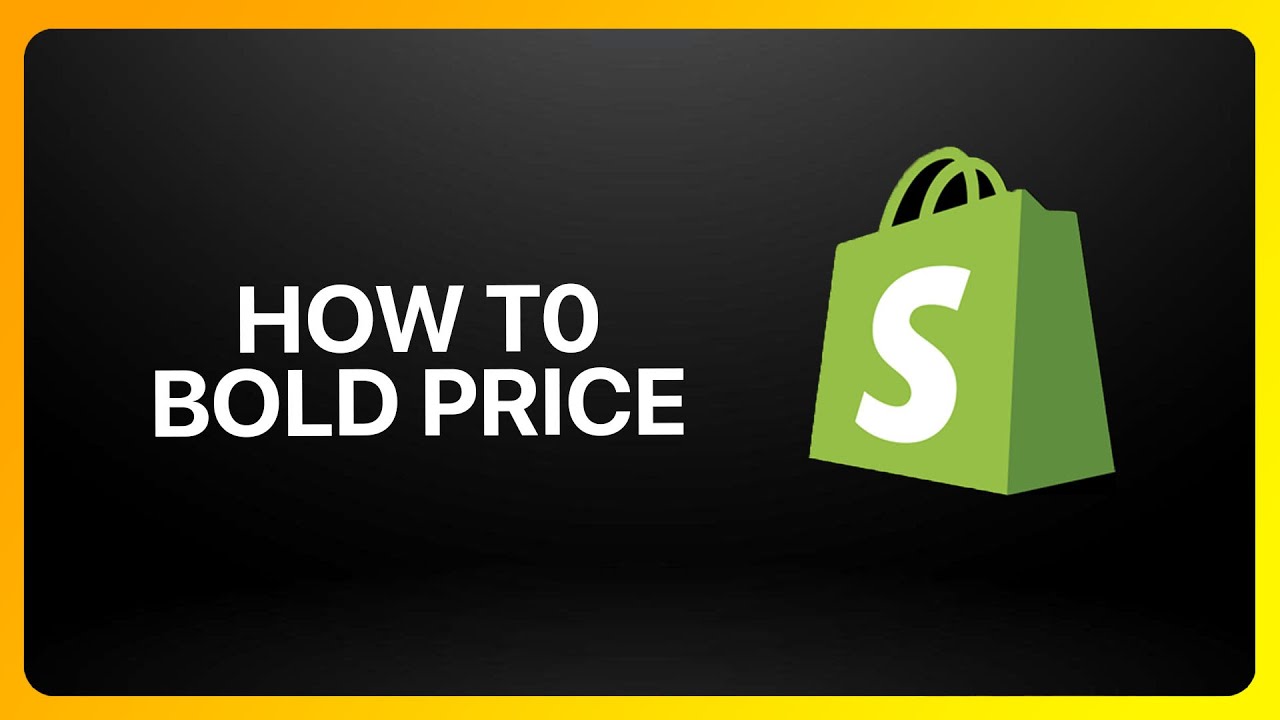 How To Bold Price On Shopify Tutorial - YouTube