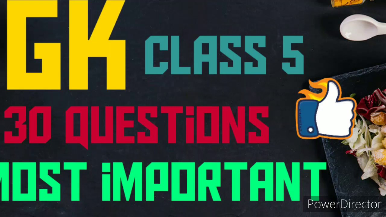 Gk class 5 most important 30 questions - YouTube