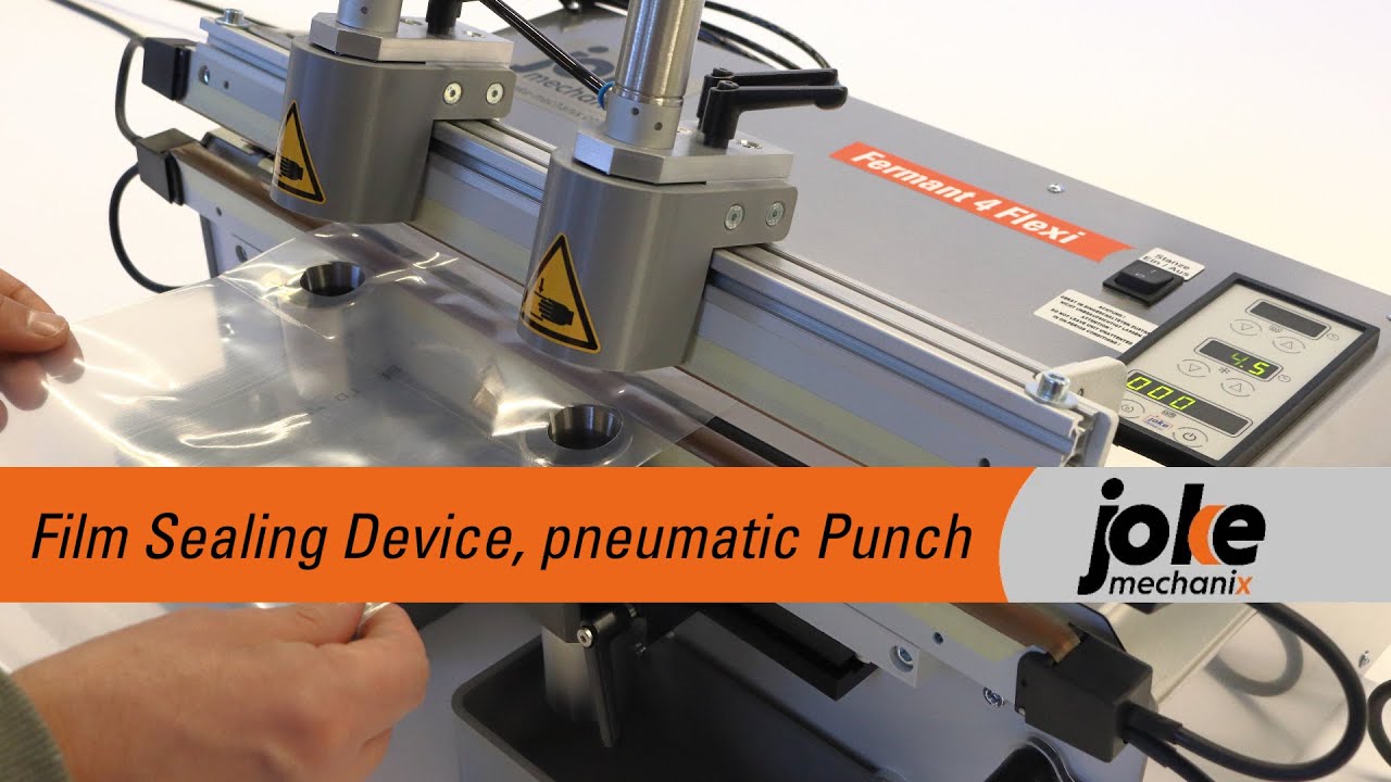 Film Sealing Device, with pneumatic Punch | joke mechanix GmbH - YouTube