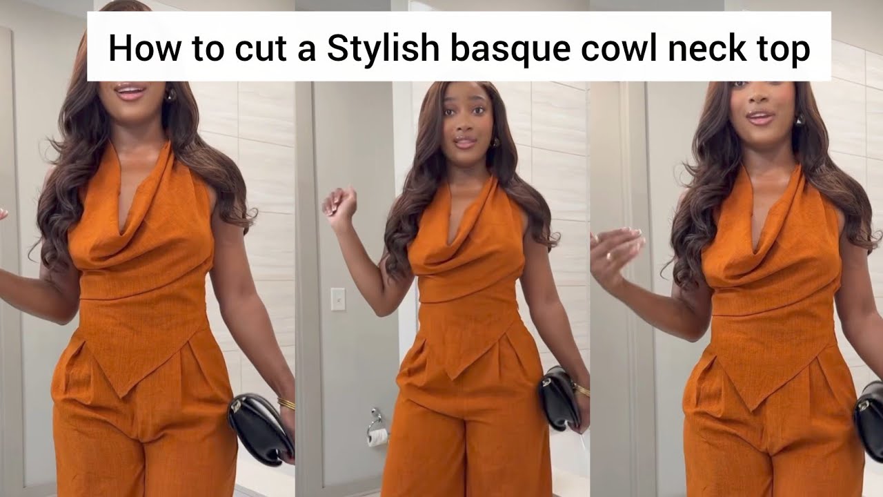 HOW TO CUT A SIMPLE COWL NECK TOP WITH BASQUE #basque - YouTube