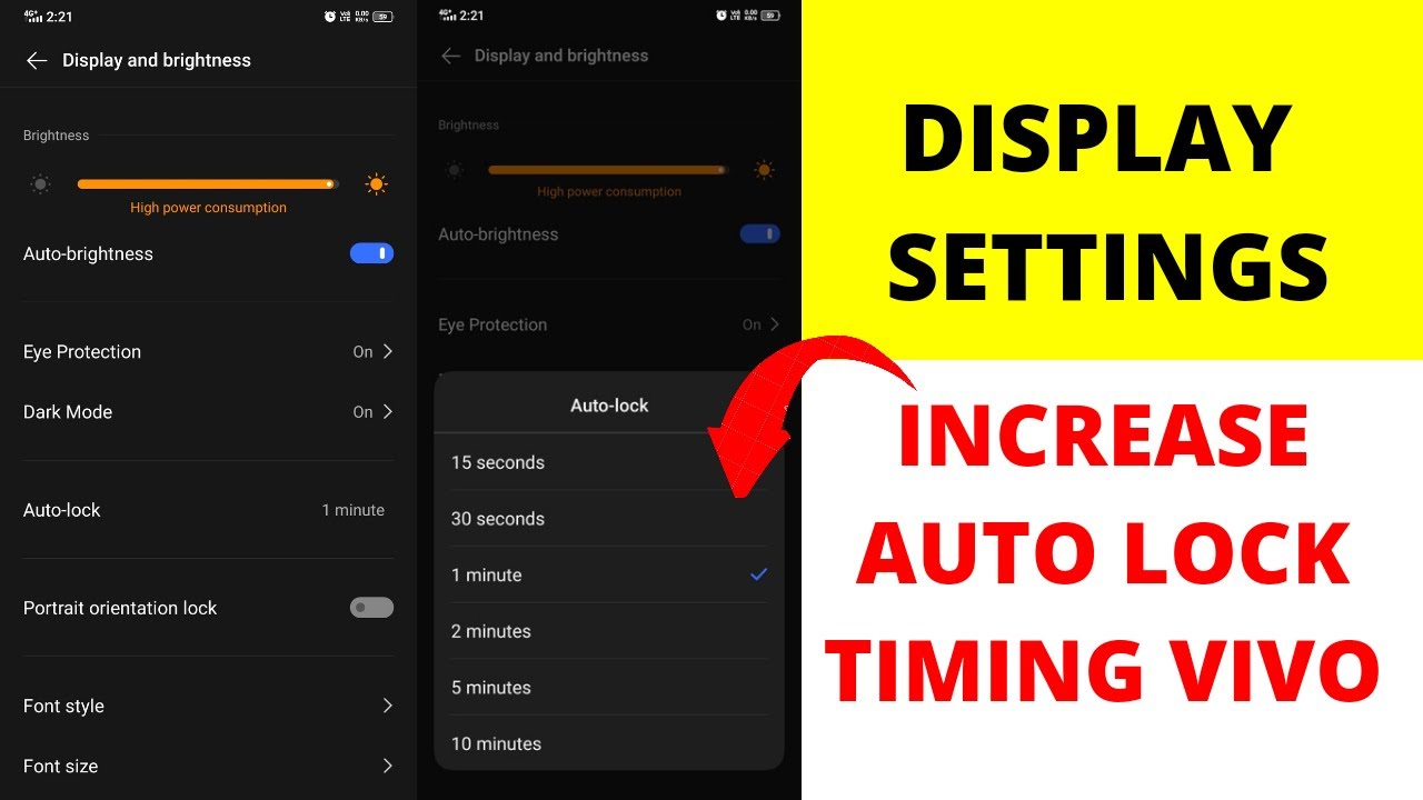 How To Increase Display Time In Vivo | Screen Lock Timing Settings ...