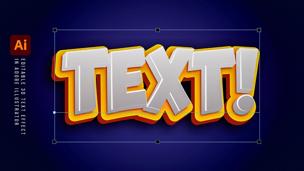 Create editable 3D Text Effect in Adobe Illustrator | Text Effect #2 I ...