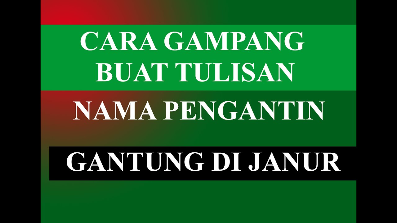 bikin Tulisan di Janur #TUTORIAL - YouTube