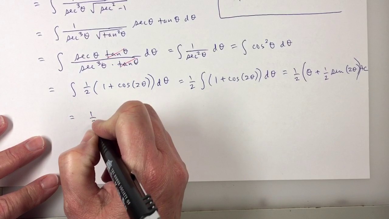 Calc 2, Integration Using Trig Substitution, 1/31/17, video 1 of 6 ...