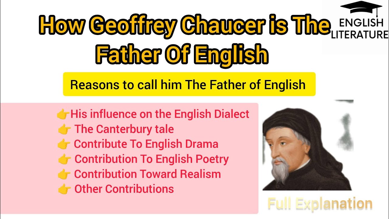 Geoffrey Chaucer as the Father of English poetry, drama and language ...