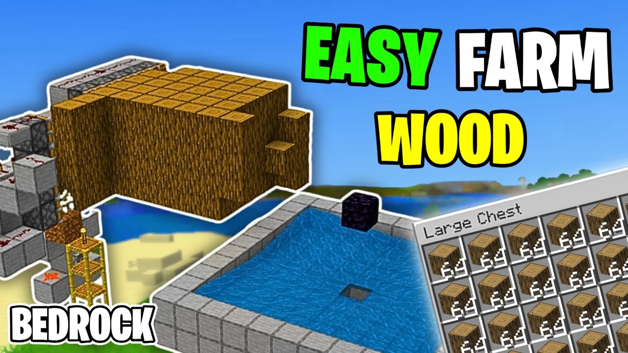 Minecraft: EASY AUTO WOOD FARM 1.21 BEDROCK TUTORIAL! - YouTube