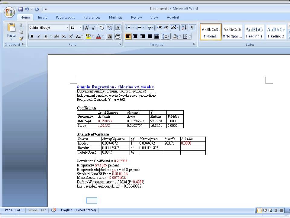 Statgraphics Copy Output - YouTube