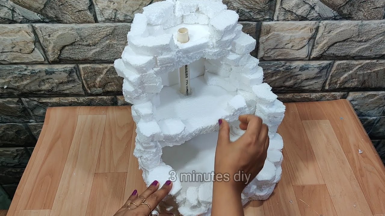 Beautiful home made waterfall fountain, very light weight - YouTube
