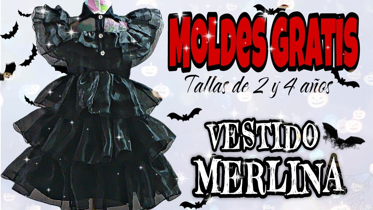 Te muestro como realizar paso a paso el vestido de Merlina para niña e ...