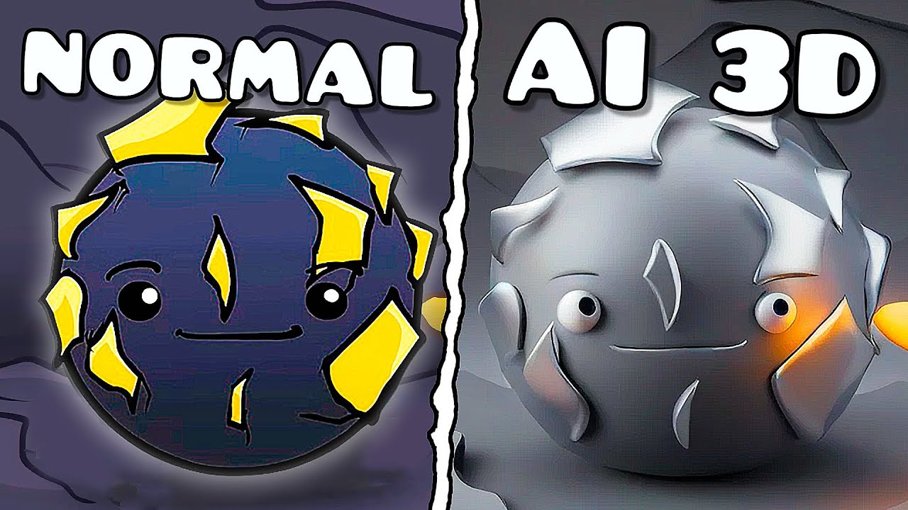 Normal Lobotomy Vs 3D Ai Version Geometry Dash Funny - YouTube