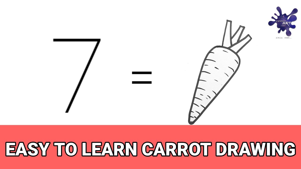 Carrot Drawing|How to draw carrot|Easy to Learn carrot drawing|step by ...