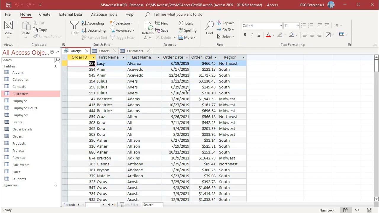 How to use Parameter Queries in MS Access - Office 365 - YouTube