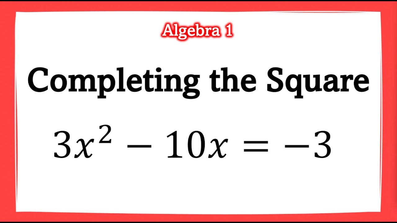 📝 Completing the Square 📚 | Algebra 1 | Math Boost Camp - YouTube