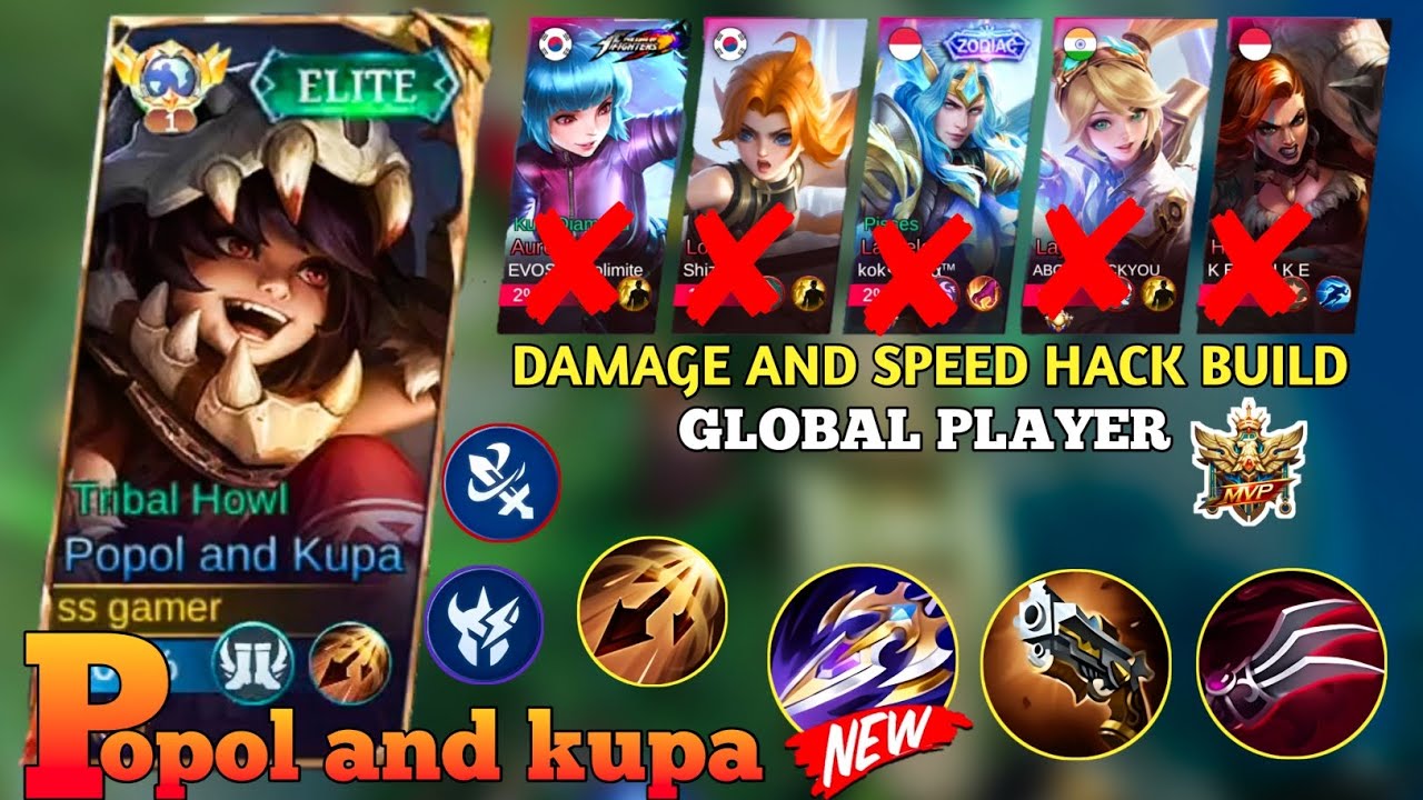 ONE SHOT BUILD!! POPOL AND KUPA HIGH DAMAGE AND SPEED BUILD 2024 ...