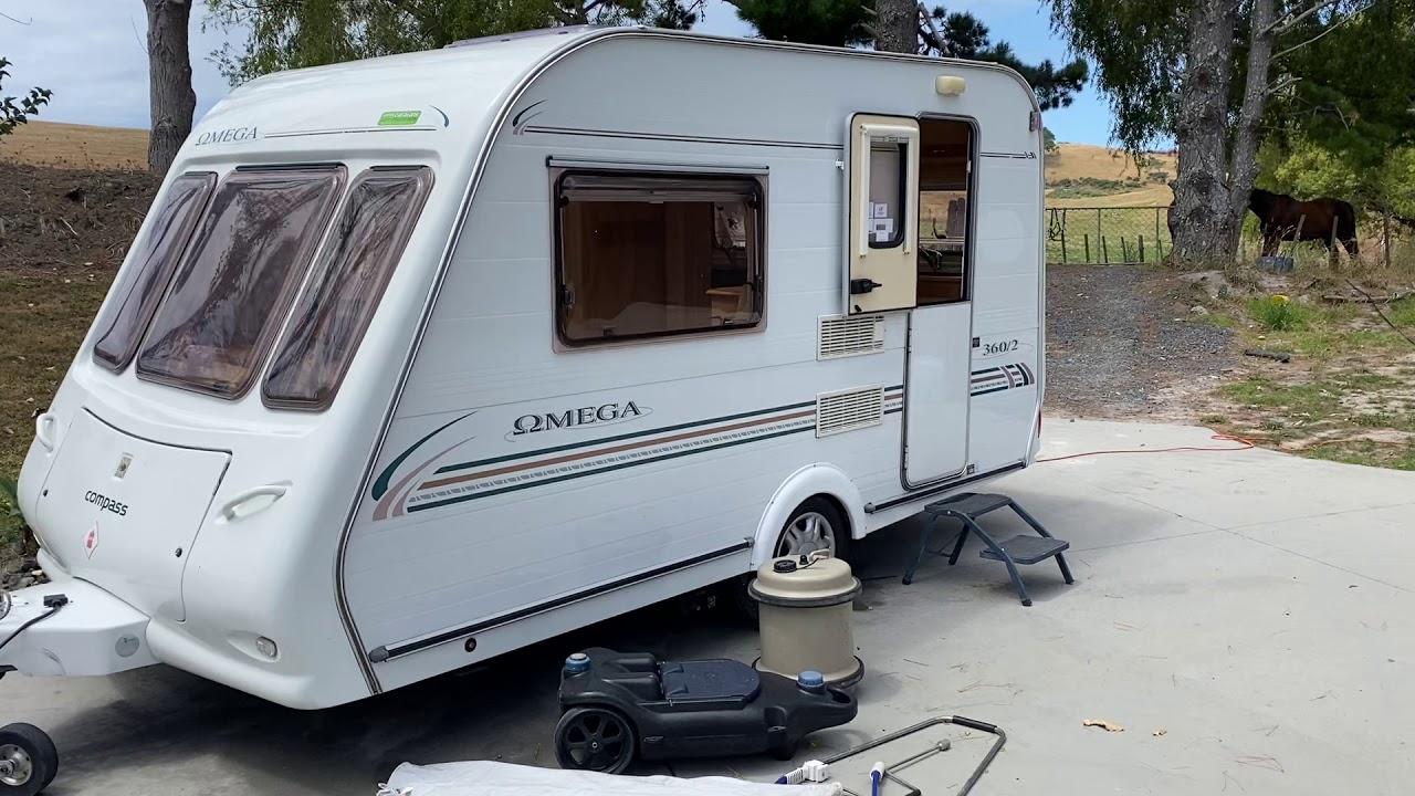 2001 Compass Omega 2 berth caravan walk around - YouTube