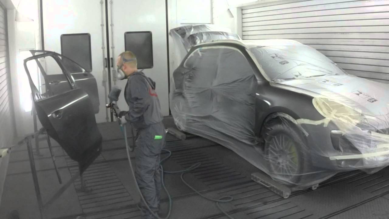Painting a Porsche Cayenne S e-Hybrid with spies hecker paint - YouTube