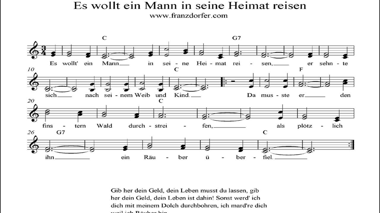Es wollt ein Mann in seine Heimat reisen - YouTube