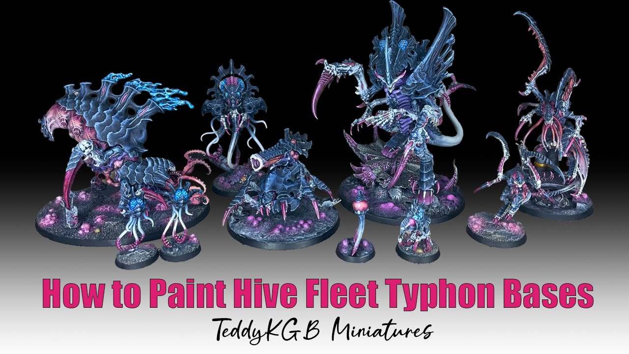 How to Paint Tyranids Hive Fleet Typhon Bases - YouTube