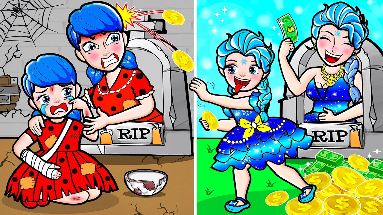DIY Paper Dolls | Poor Sadako vs. Frozen Elsa and Bad Mother! 😢 ️ ...