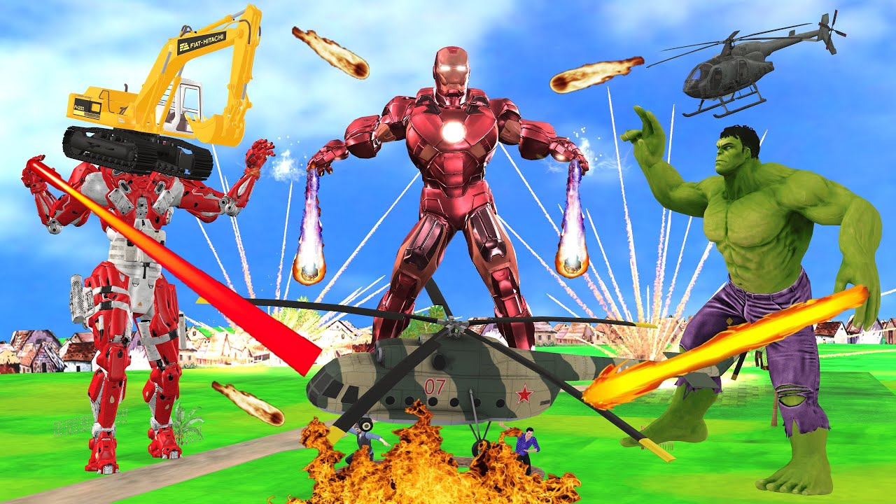 आयरन मैन रोबोट Magical Iron Man Robot HULK Robot JCB Robot Hindi ...
